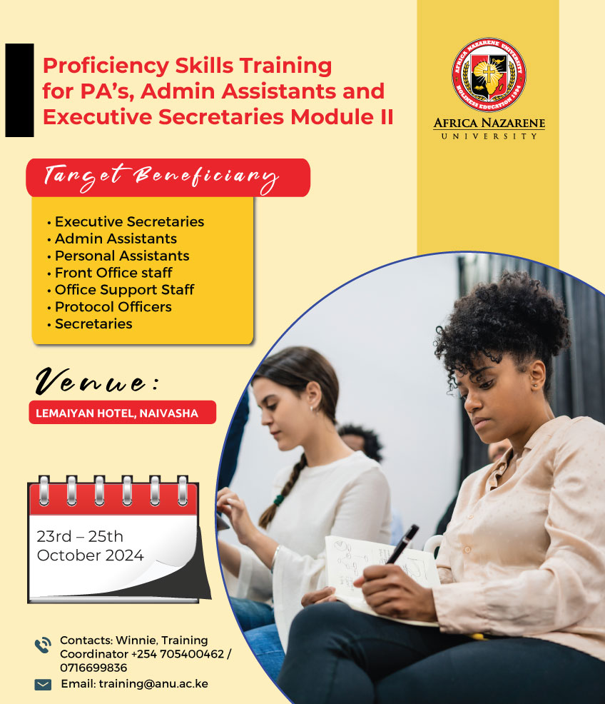 PROFICIENCY SKILLS TRAINING FOR PA’S, ADMIN ASSISTANTS AND EXECUTIVE ...